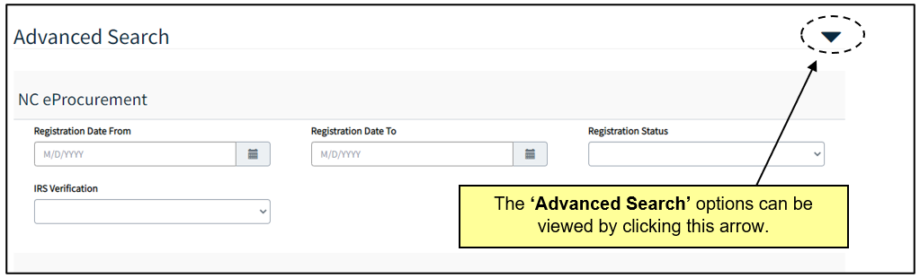 Searching for Registered Vendors | NC eProcurement